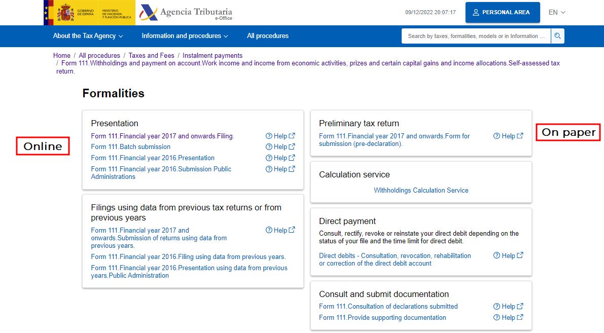 How to Fill out and Present Form 111 Online | Entre Trámites