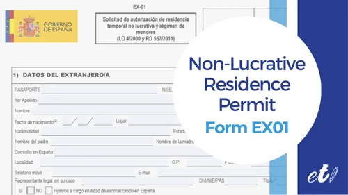 Fill out Modelo EX01 (Non-Lucrative Visa) | Entre Trámites